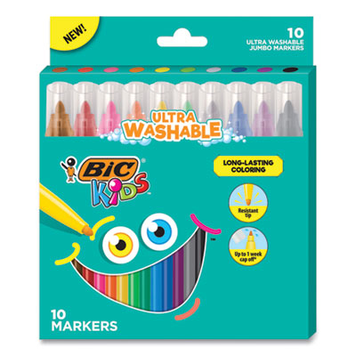 BIC Jumbo Coloring Markers BKCMJ10AST OfficeCrave
