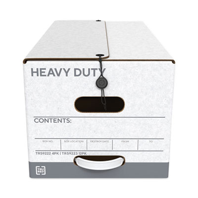 TRU RED Heavy-Duty File Box with Fold-Over String-and-Button Lid ...