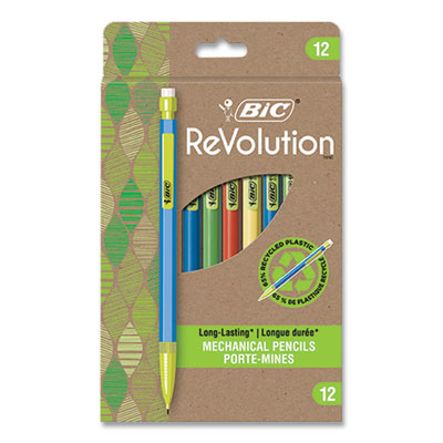 BIC ReVolution Mechanical Pencil, 0.7 mm, HB (#2), Black Lead, Assorted ...