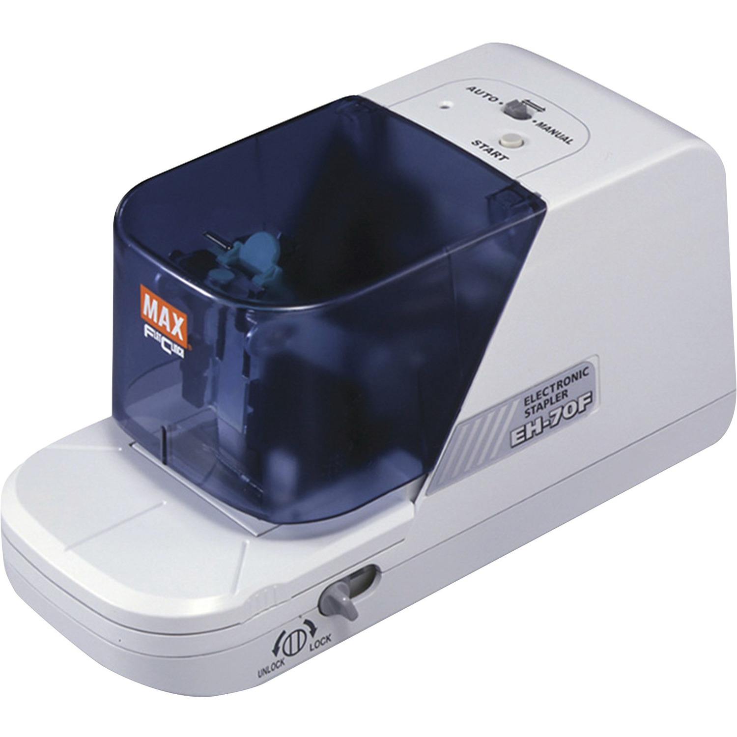 Max Electronic Heavy Duty Flat Clinch Stapler 70 Sheet Capacity Gray EH70F OfficeCrave