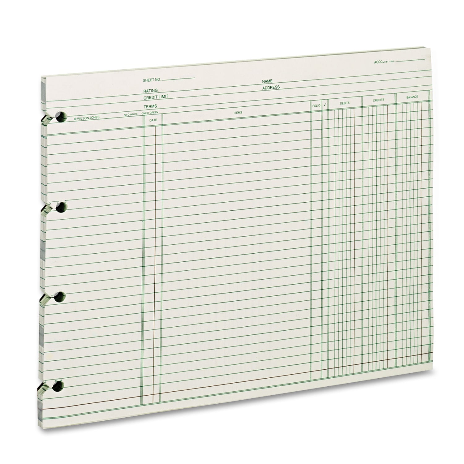 Wilson Jones Accounting Sheets, 9.25 x 11.88, Green, Loose Sheet, 100 ...