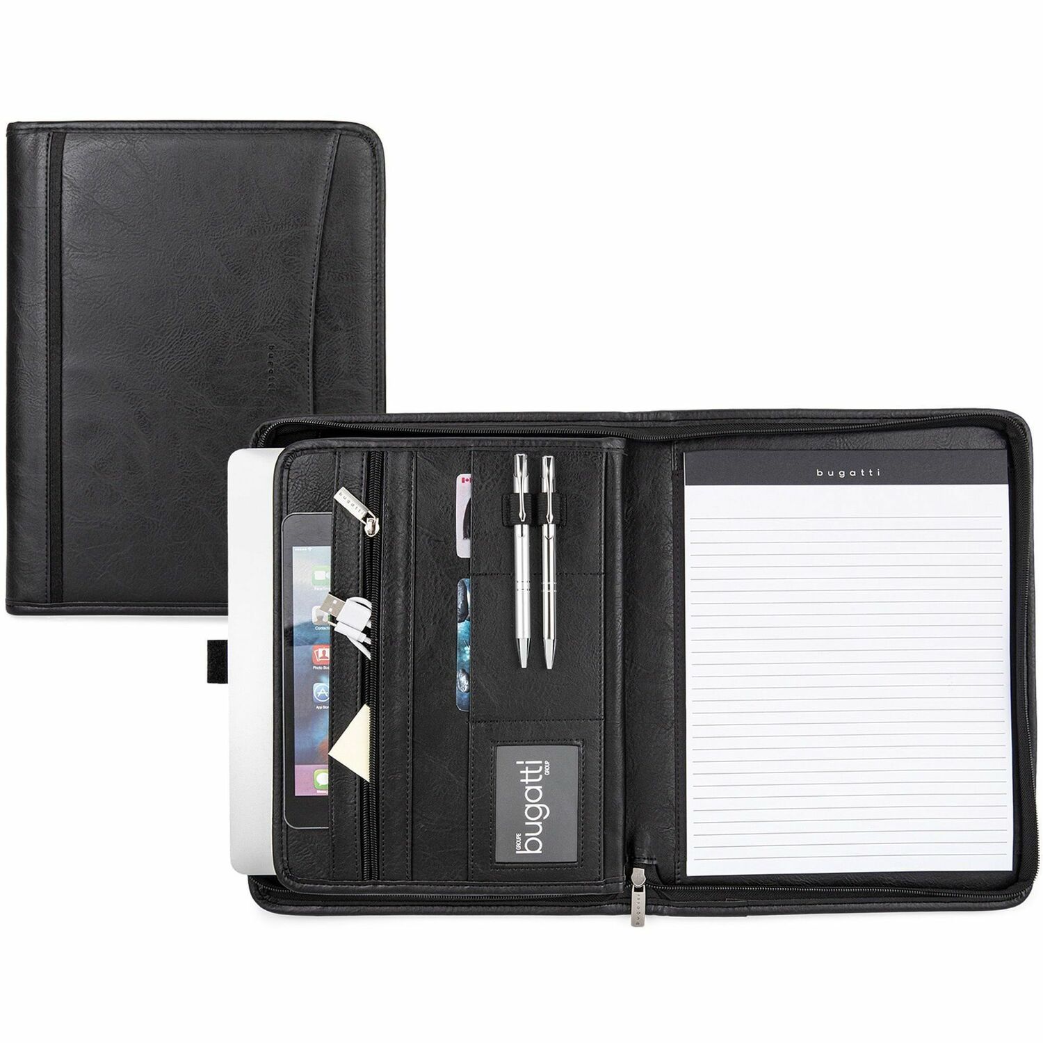bugatti Swiss Mobility Zippered Tablet Padfolio (WRC1517BLK ...