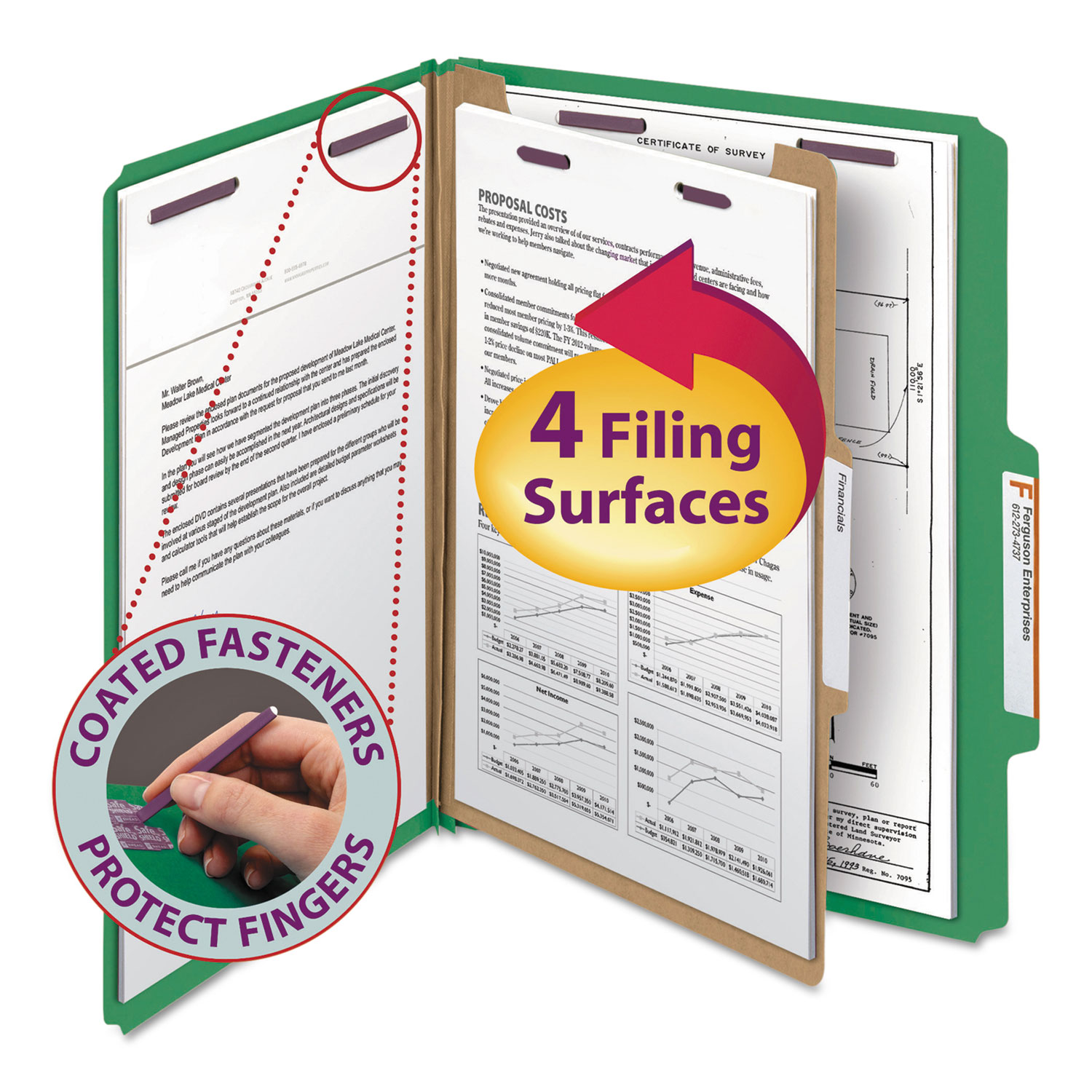 Smead Four-Section Pressboard Top Tab Classification Folders with ...