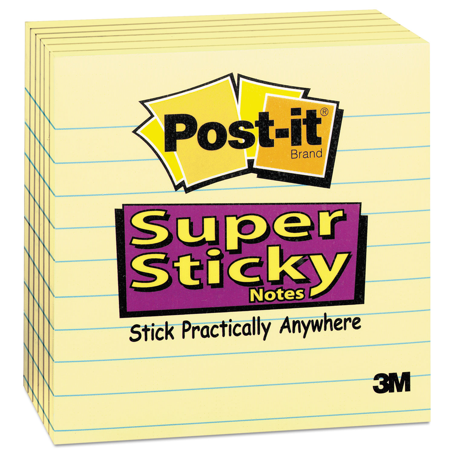 Post-it Canary Yellow Pads, Lined, 4 x 4, 90-Sheet, 6/Pack (6756SSCY ...