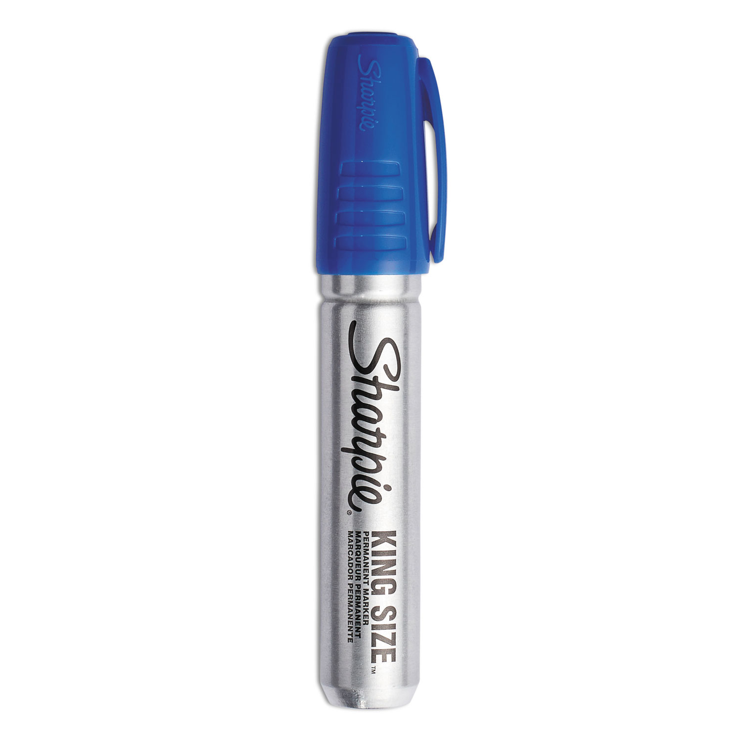 Sharpie King Size Permanent Marker, Broad Chisel Tip, Blue, Dozen ...