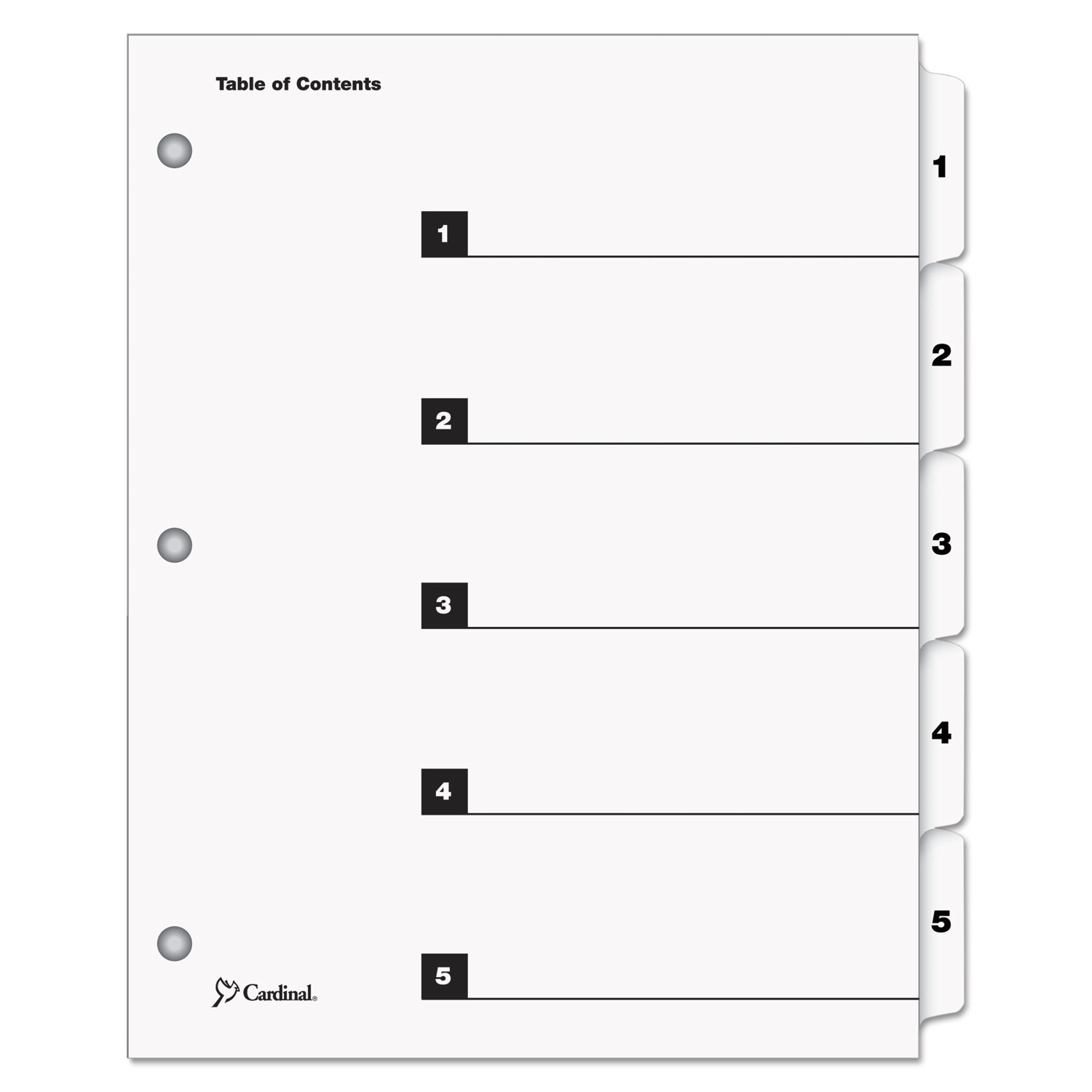 Cardinal QuickStep OneStep Printable Table of Contents and Dividers, 5 ...