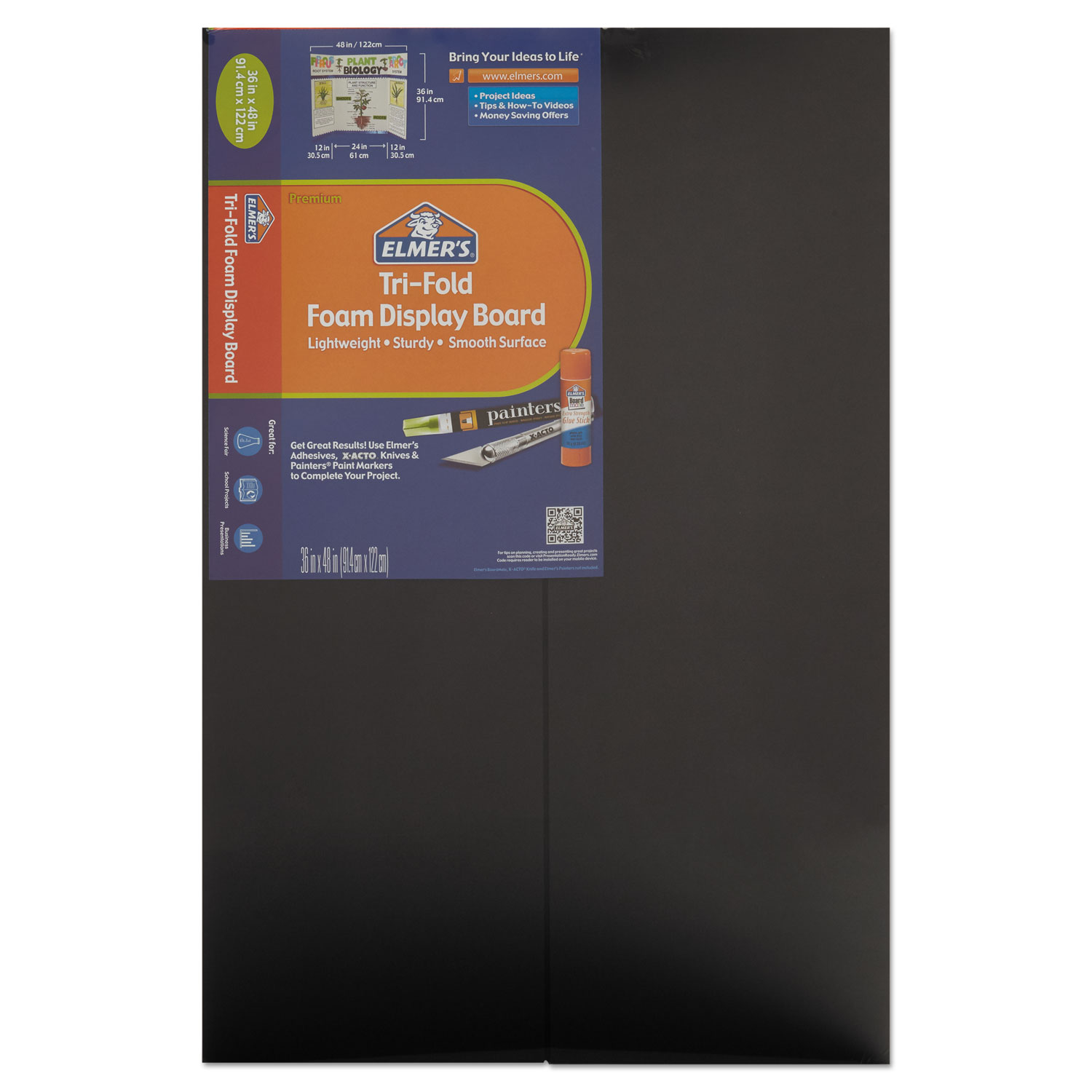 Fome Cor Pro Premium Foam Display Board CFC Free Polystyrene 24 x 36 Black Surface and Core 12 Carton