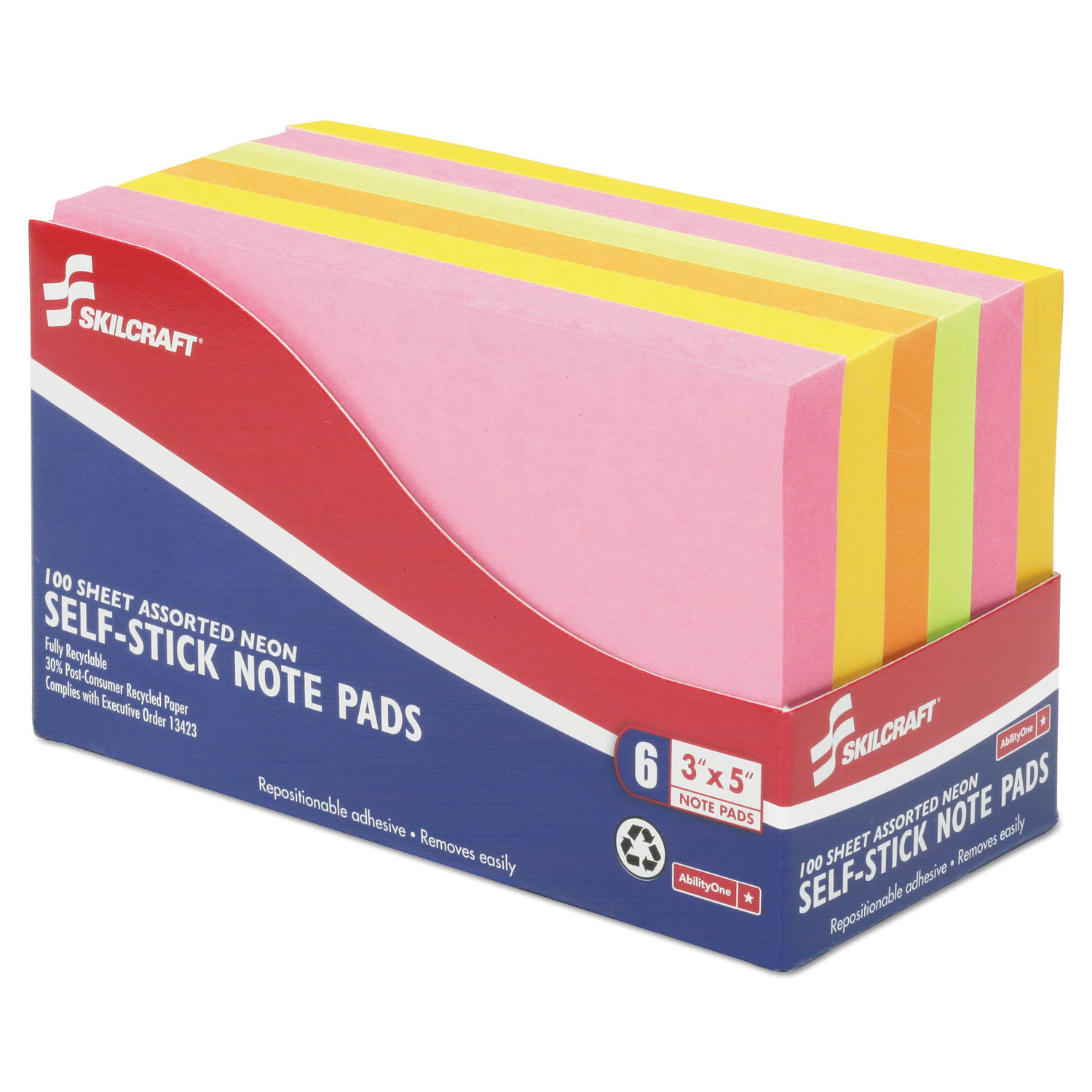AbilityOne 7530014181420 SKILCRAFT Self-Stick Note Pads, 3 in X 5 in ...