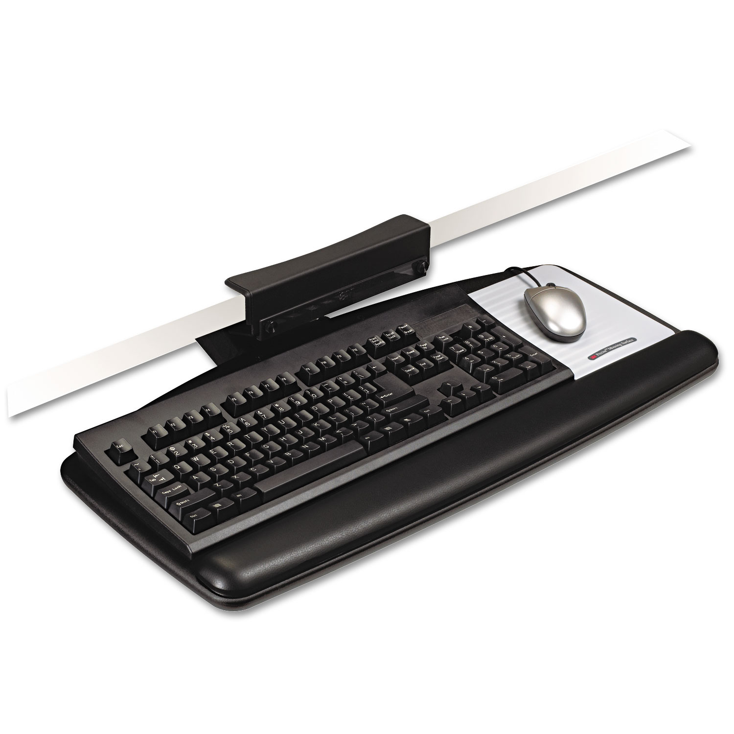 3M Tool Free Install Knob Adjust Keyboard Tray With Standard Platform Black AKT65LE OfficeCrave