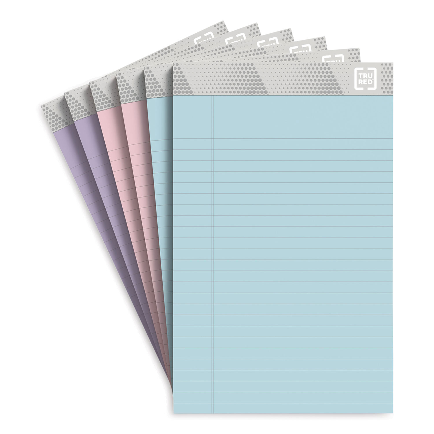 TRU RED Notepads, Narrow Rule, Pastel Sheets, 5 x 8, 50 Sheets, 6/Pack ...