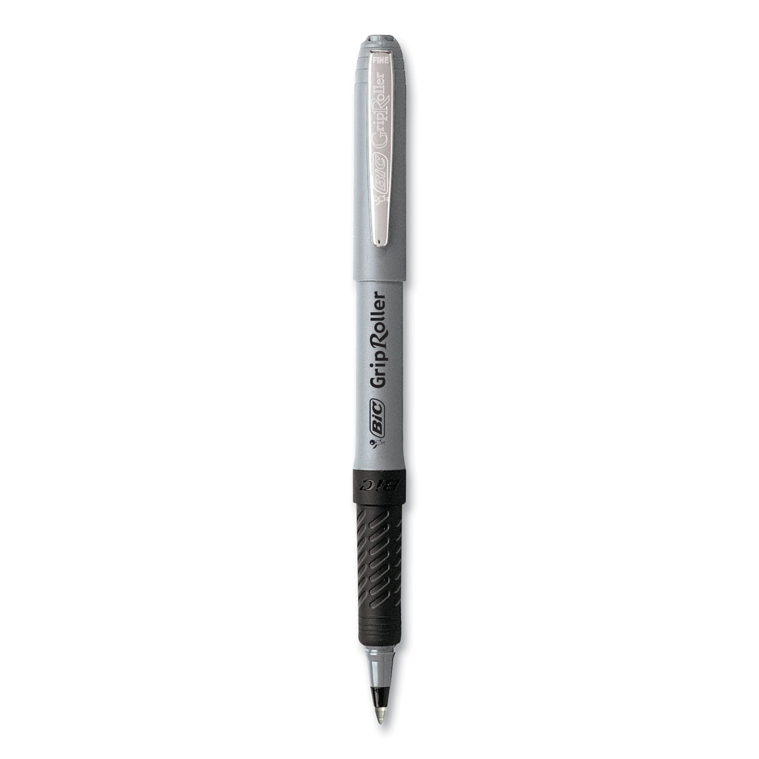 BIC Roller Glide Roller Ball Pen, Fine 0.7mm, Black Ink, Gray Barrel ...