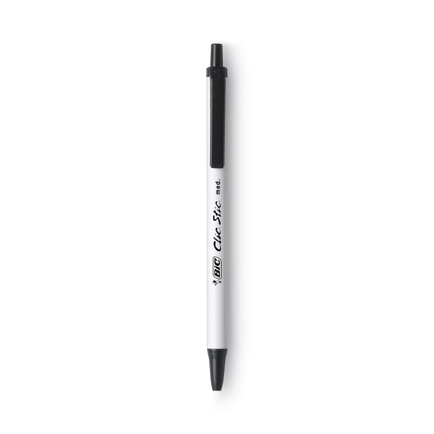 BIC Clic Stic Retractable Ballpoint Pen, Medium 1.2 mm, Black Ink ...