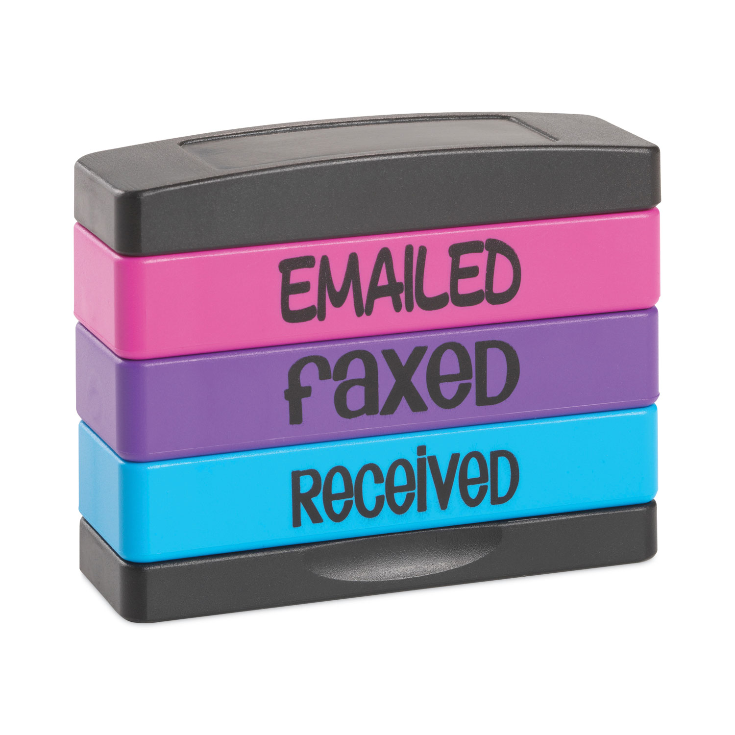 Trodat Interlocking Stack Stamp, EMAILED, FAXED, RECEIVED, 1.81" x 0.63 ...