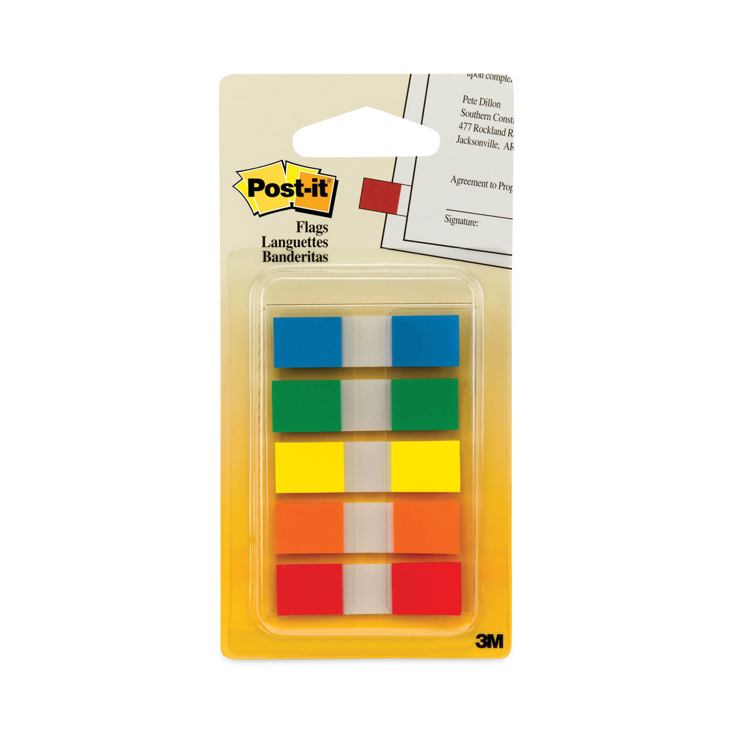 Post-it Page Flags in Portable Dispenser, Assorted Primary, 20 Flags ...