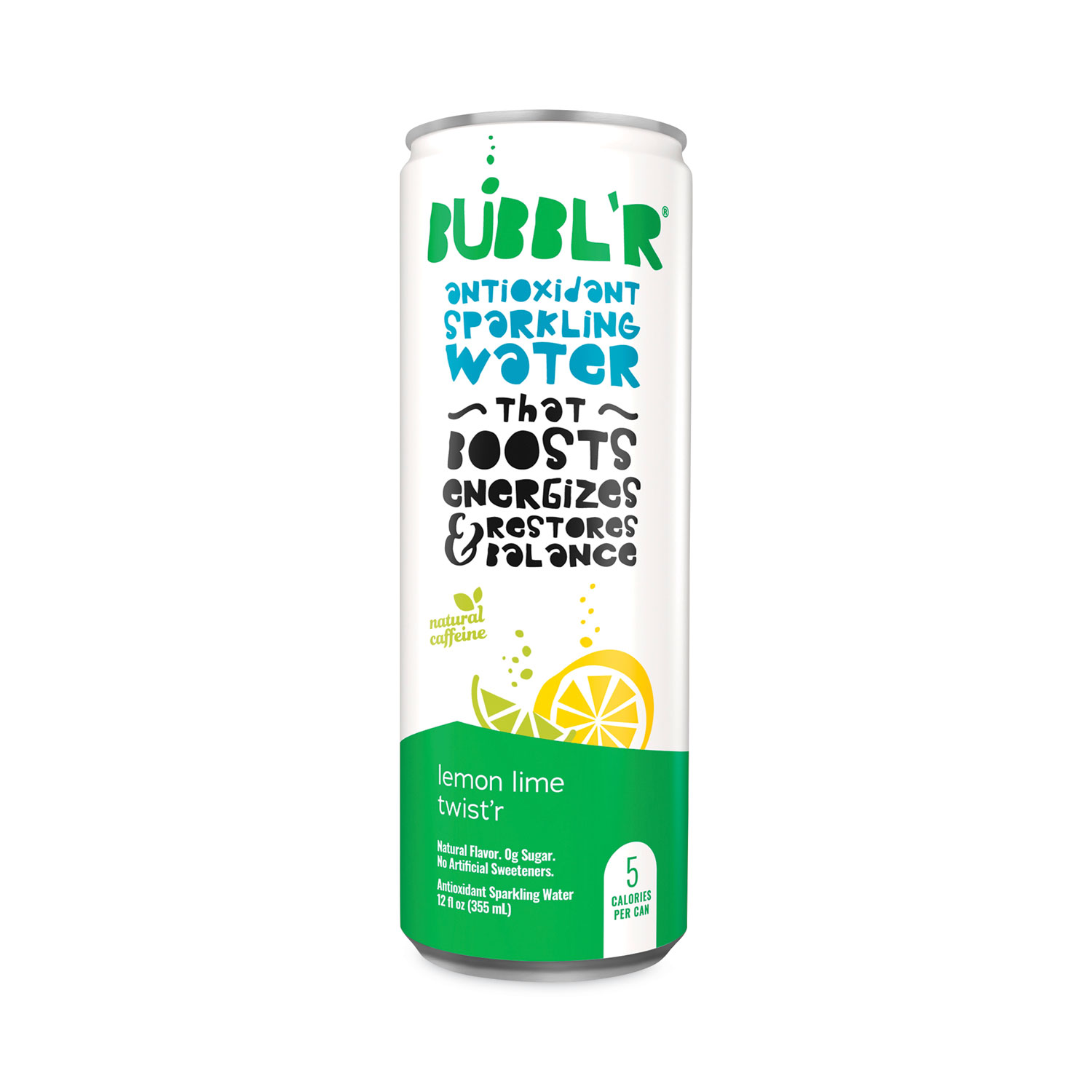 Bubbl'r Antioxidant Sparkling Water, Lemon Lime Twist'r, 12 oz Can, 12 ...