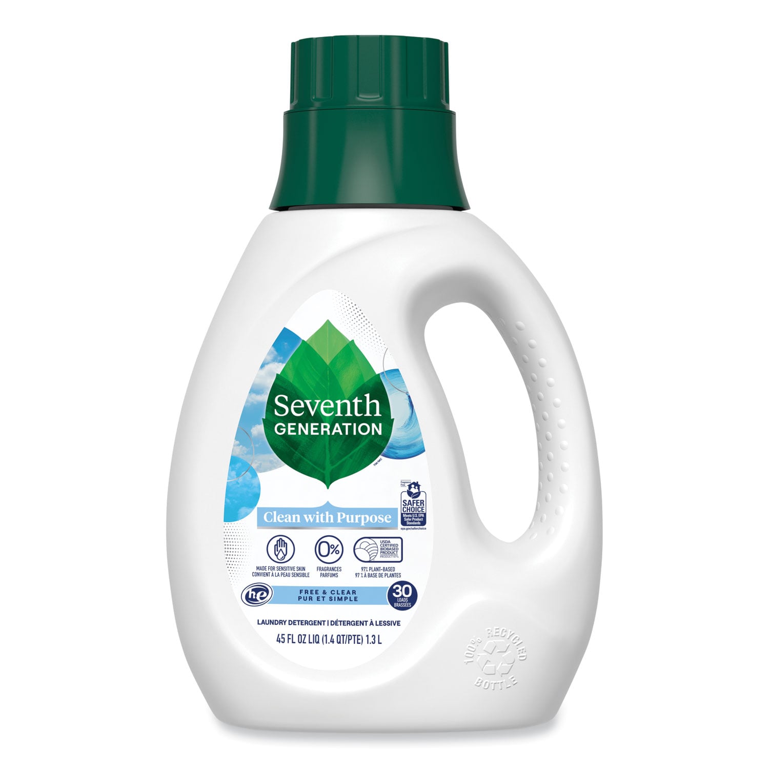 Seventh Generation Natural Liquid Laundry Detergent, Fragrance Free, 45 ...