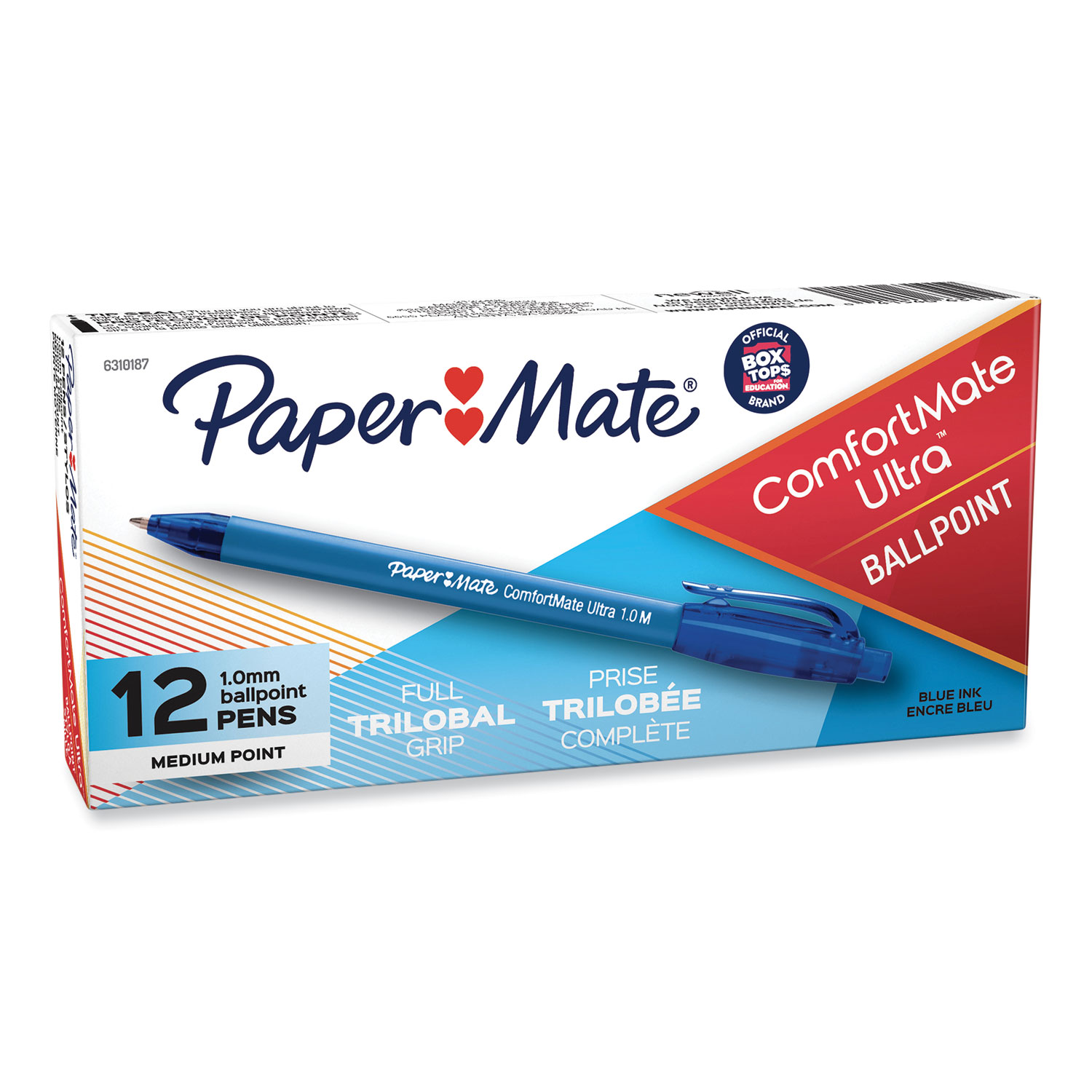 Paper Mate ComfortMate Ultra Retractable Ballpoint Pen, 1mm, Blue Ink ...