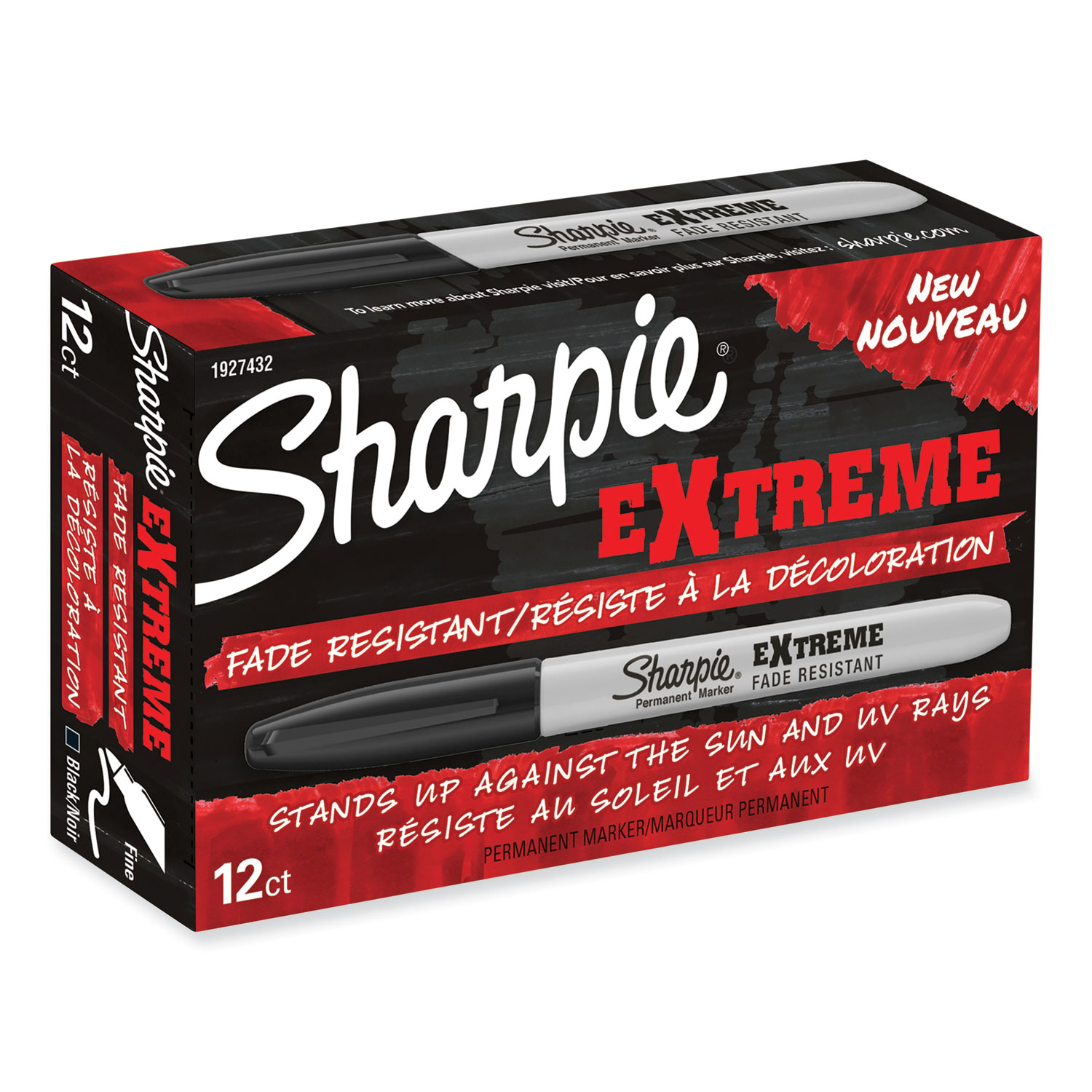 Sharpie Extreme Marker, Fine Bullet Tip, Black, Dozen (1927432 ...