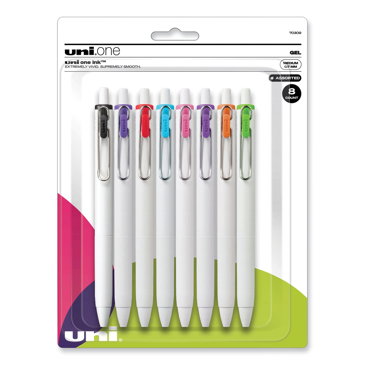 uni-ball uniONE Gel Pen, Retractable, Medium 0.7 mm, Inspirational Ink ...