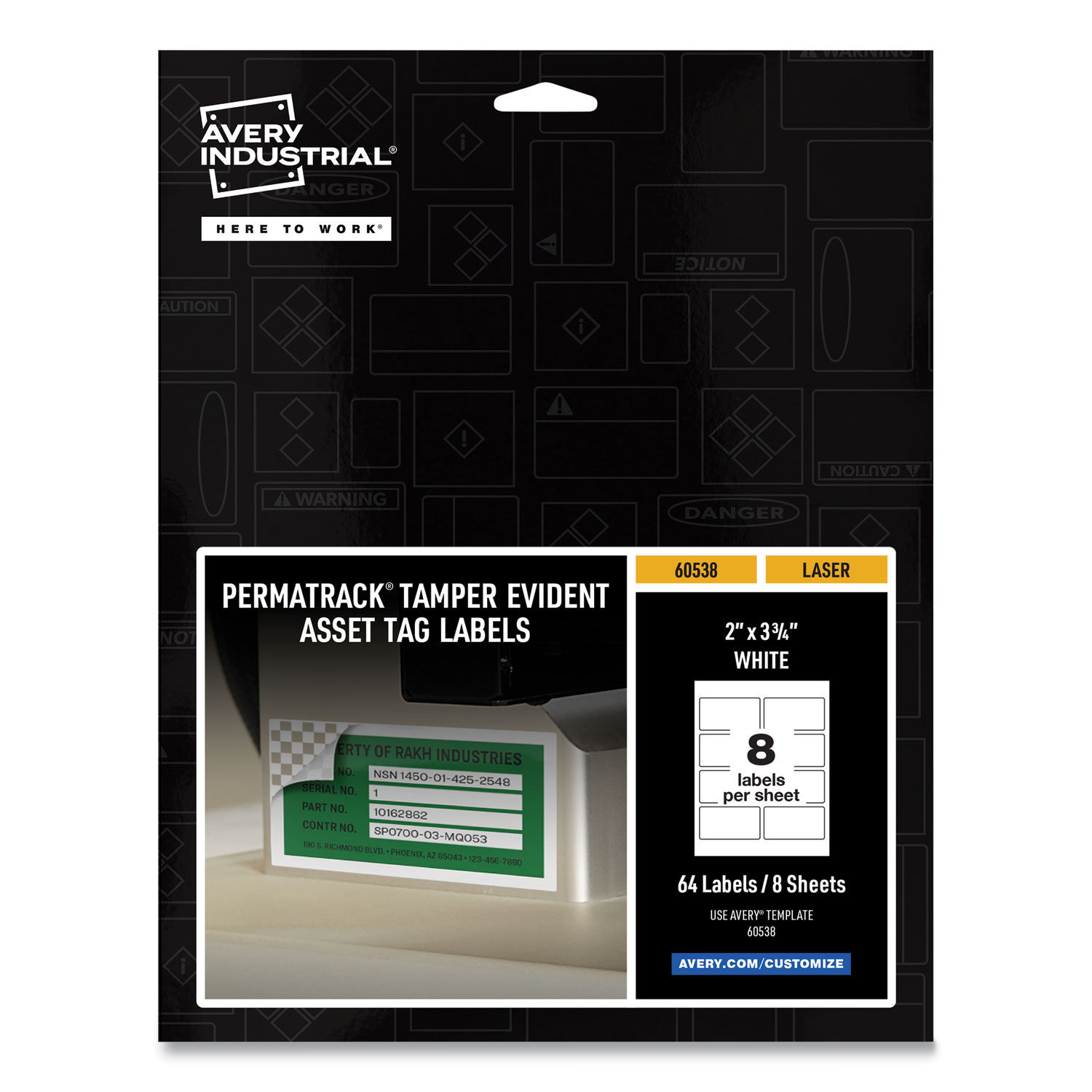 Avery PermaTrack Tamper-Evident Asset Tag Labels, Laser Printers, 2 x 3 ...