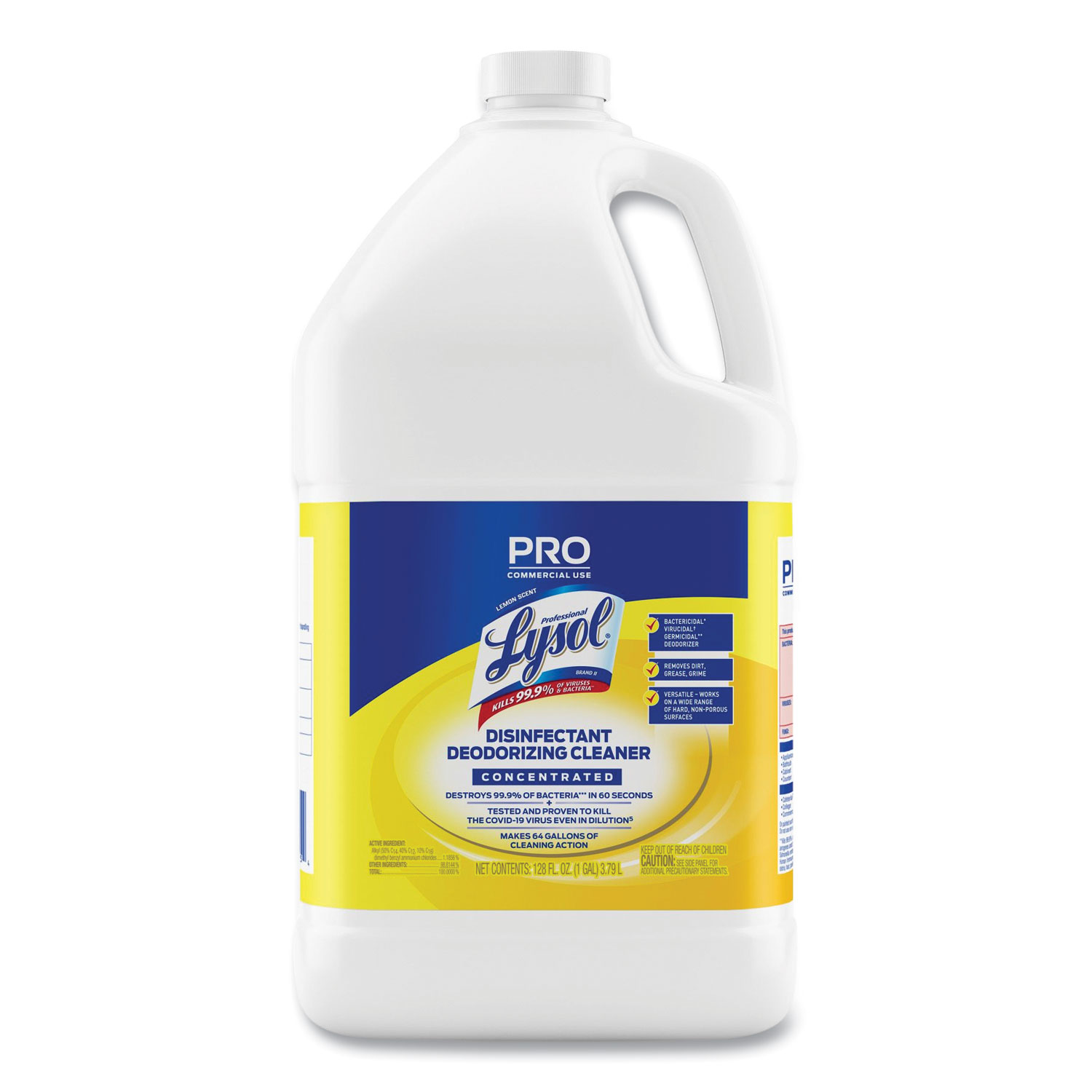 Lysol Disinfectant Deodorizing Cleaner Concentrate, Lemon Scent, 128 oz ...