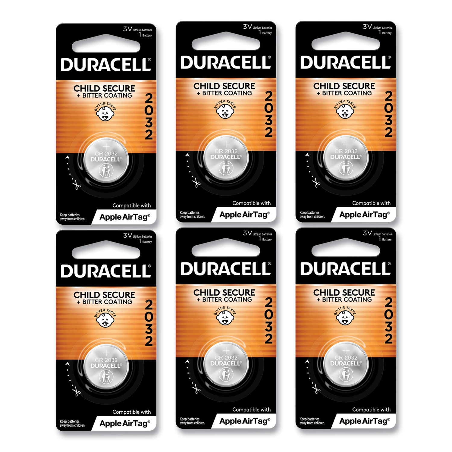 Duracell Lithium Coin Batteries With Bitterant 2032 6 Box DL2032BPK OfficeCrave