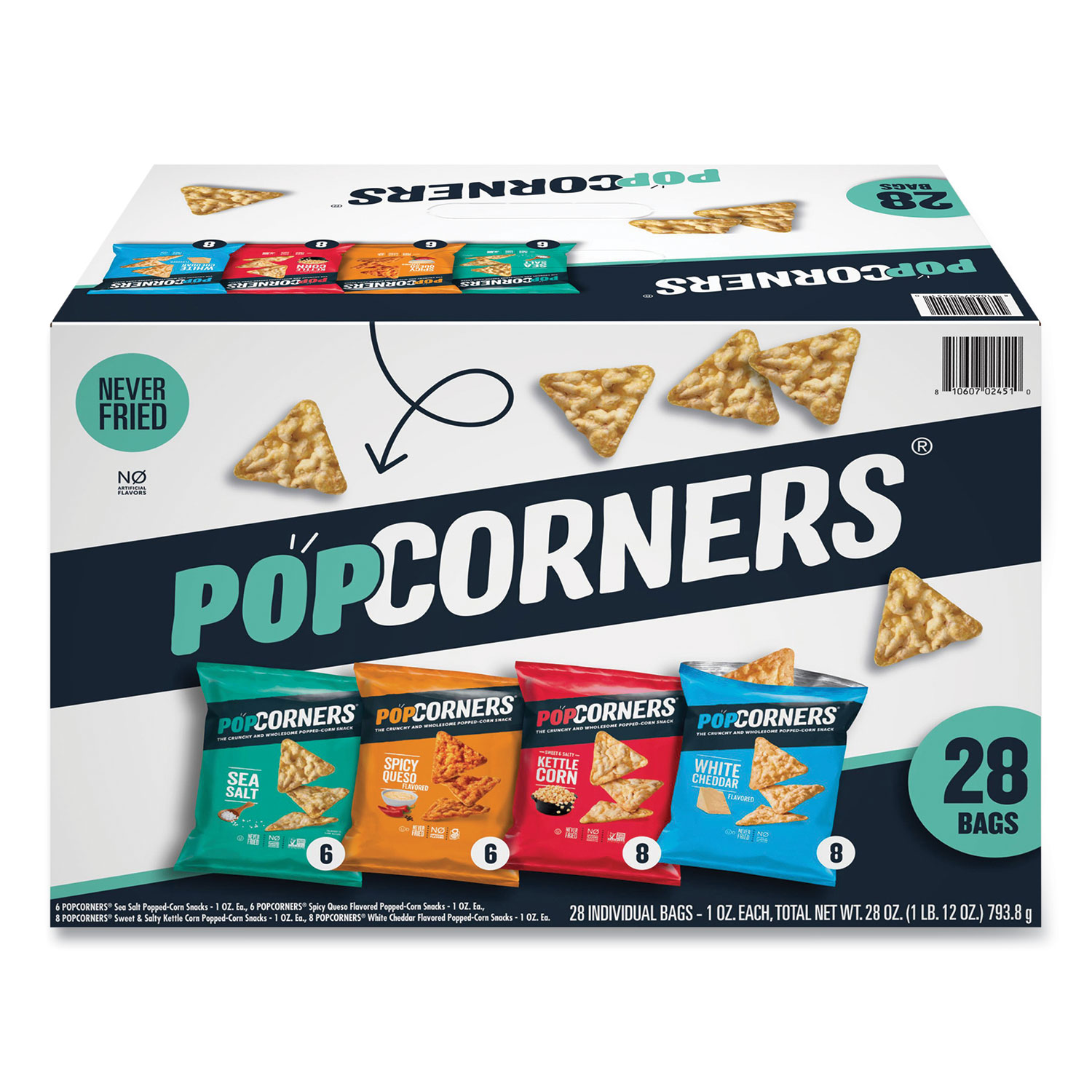 PopCorners Popped Corn Chips Snacks Variety Pack, Assorted Flavors, 1 ...