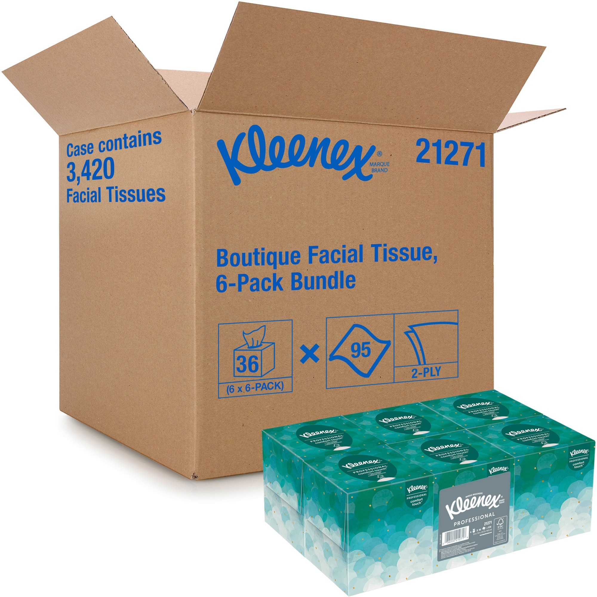 Kleenex Boutique White Facial Tissue for Business, Pop-Up Box, 2-Ply ...