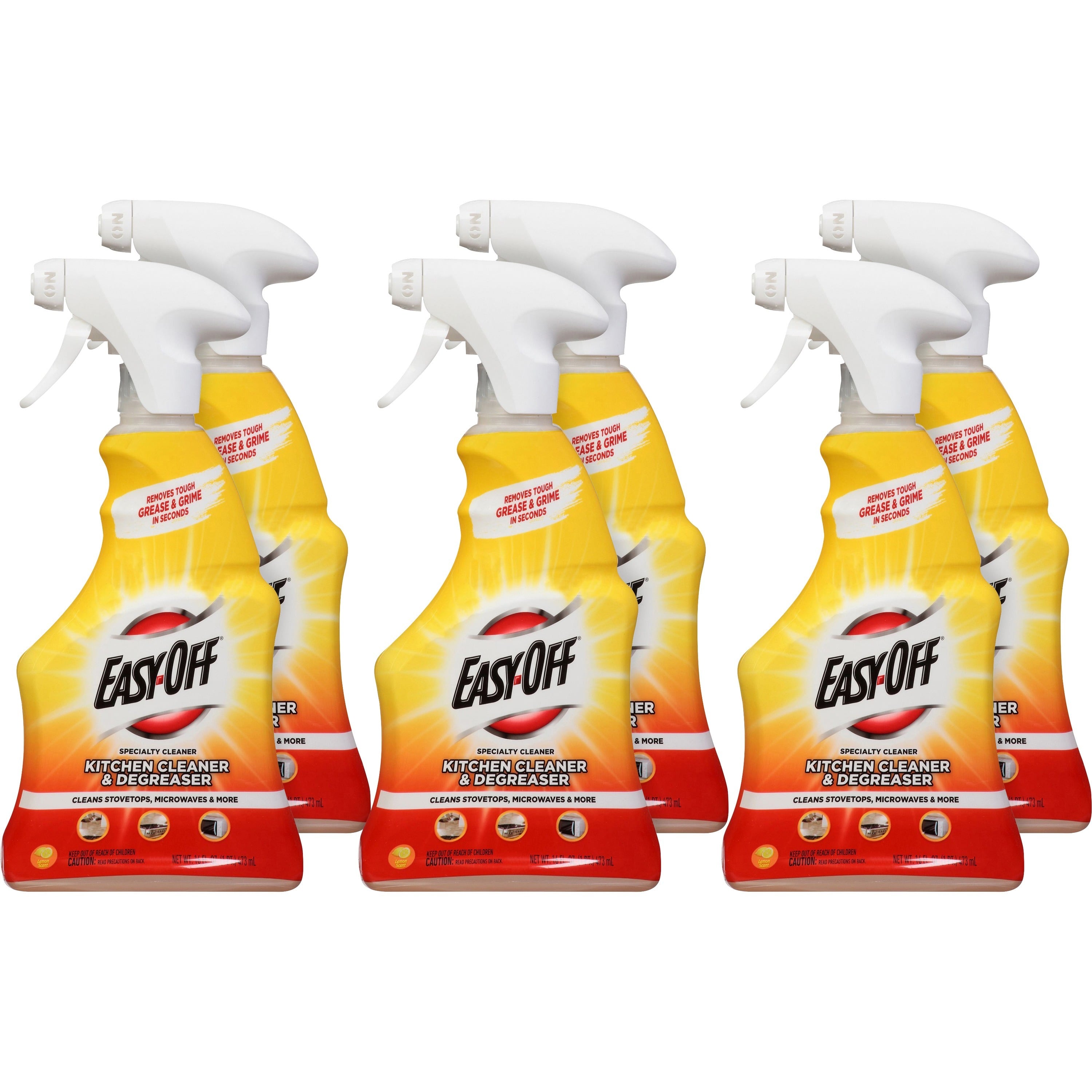 EASY-OFF Kitchen Degreaser, Lemon Scent, 16 oz Spray Bottle, 6/Carton ...